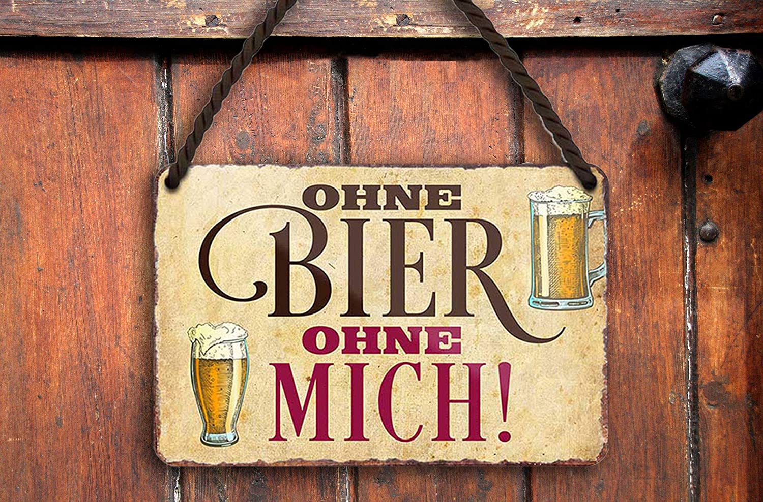 Blechschilder Bier lustiger Spruch “OHNE Bier OHNE Mich!” Geschenkidee ...