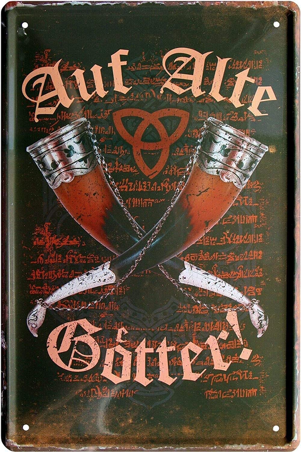 Wikinger Spruch: ”Auf Alte Götter“ Prost 20x30 cm - schilderkreis24
